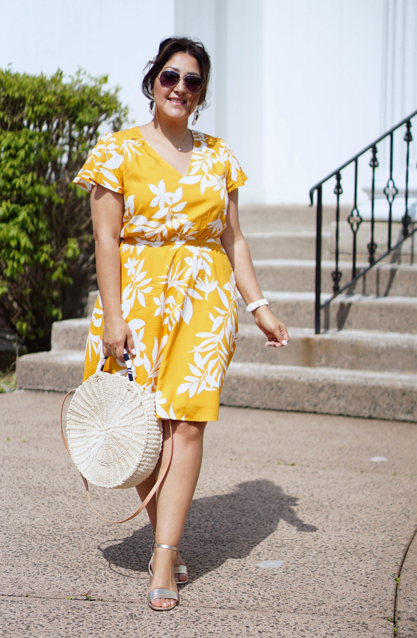 Yellow Spring Floral Dress - Rosa Diana